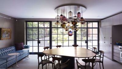 Custom Multi-Pendant Modern Chandelier Spotted in Brooklyn Townhouse