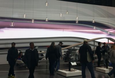 Modern Pendant Lights are VIPs in the Auto Show's Buick Lounge!